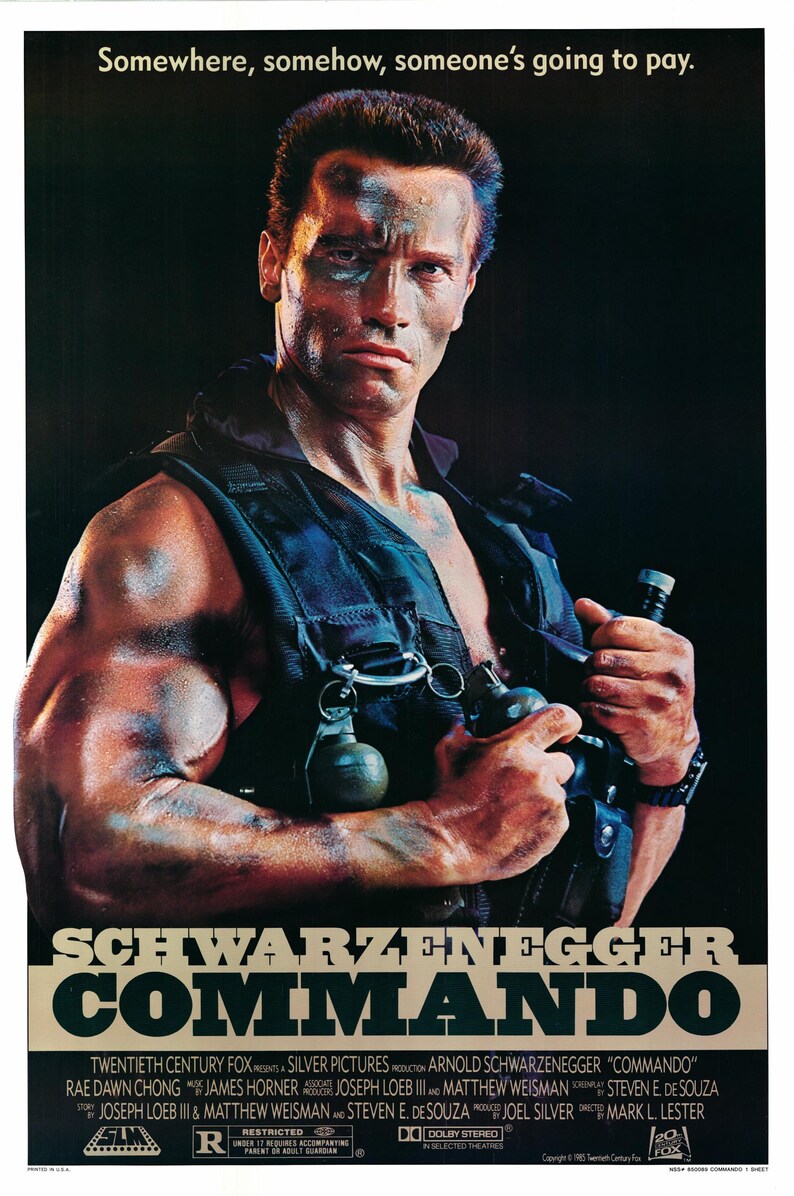 Commando 1985 One Sheet Poster Rolled - Etsy