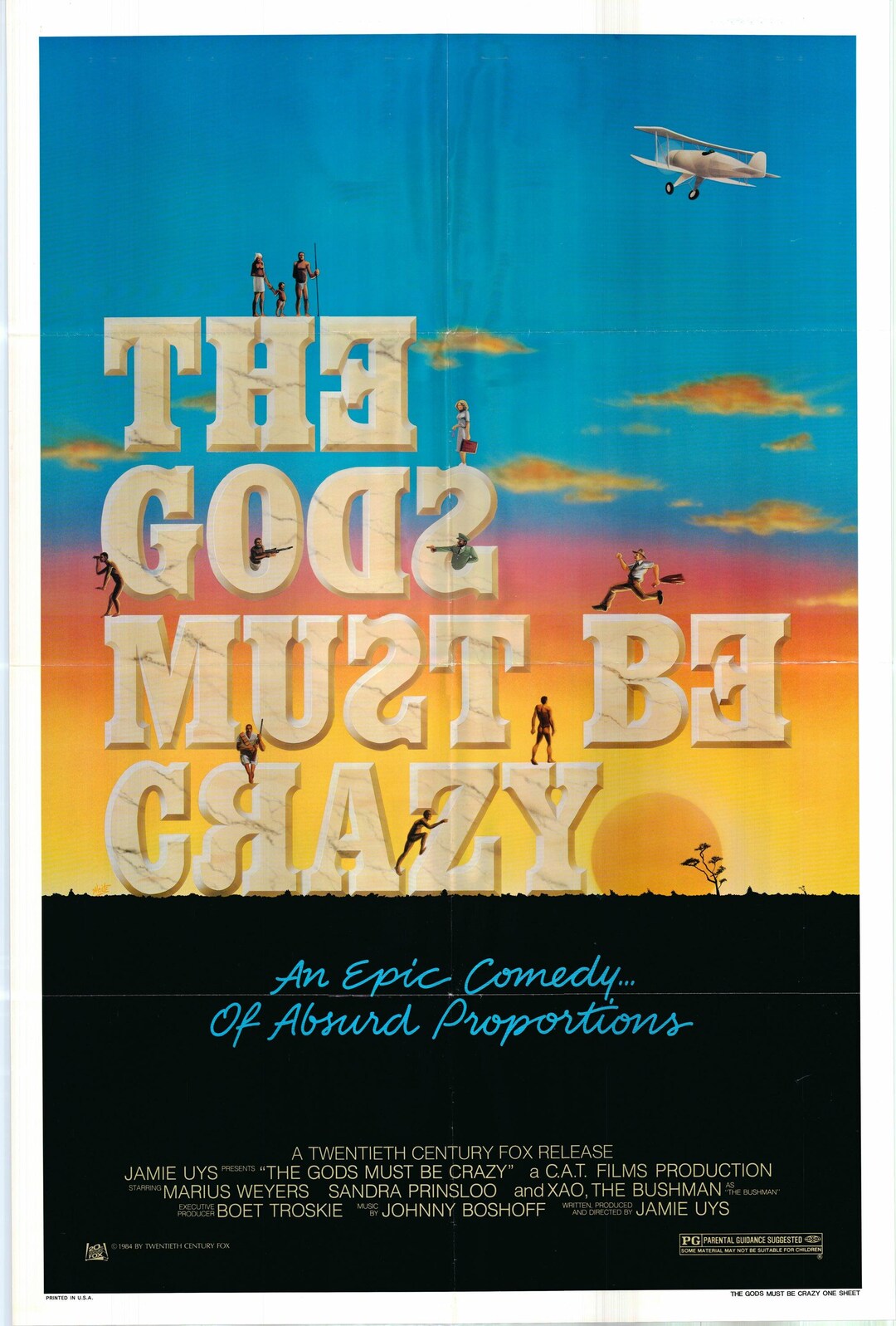 The Gods Must Be Crazy 1984 One Sheet Poster Folded - Etsy