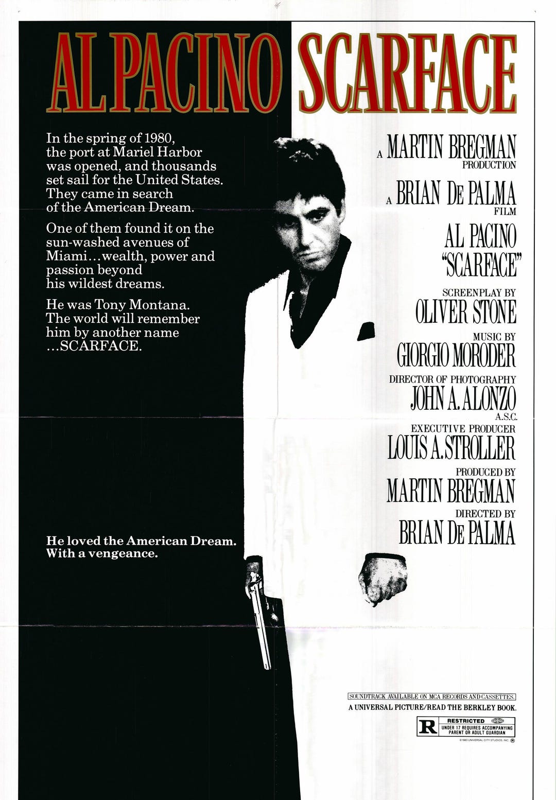 Scarface 1983 One Sheet Poster Folded - Etsy