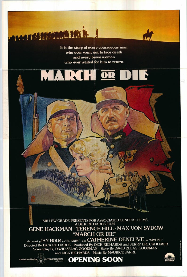 March or Die 1977 Advance One Sheet Poster Folded - Etsy