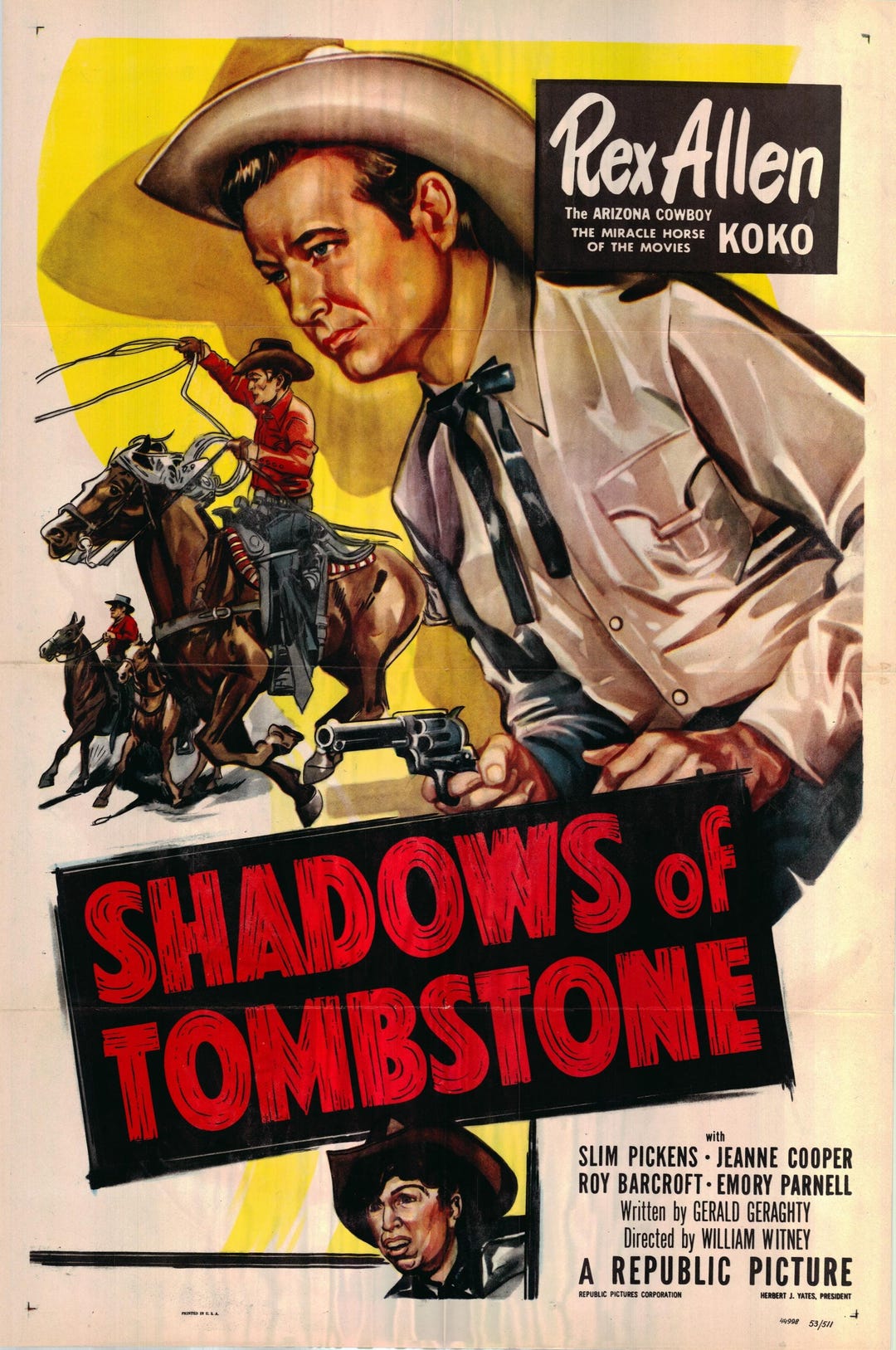 Shadows of Tombstone 1953 One Sheet Poster Folded - Etsy