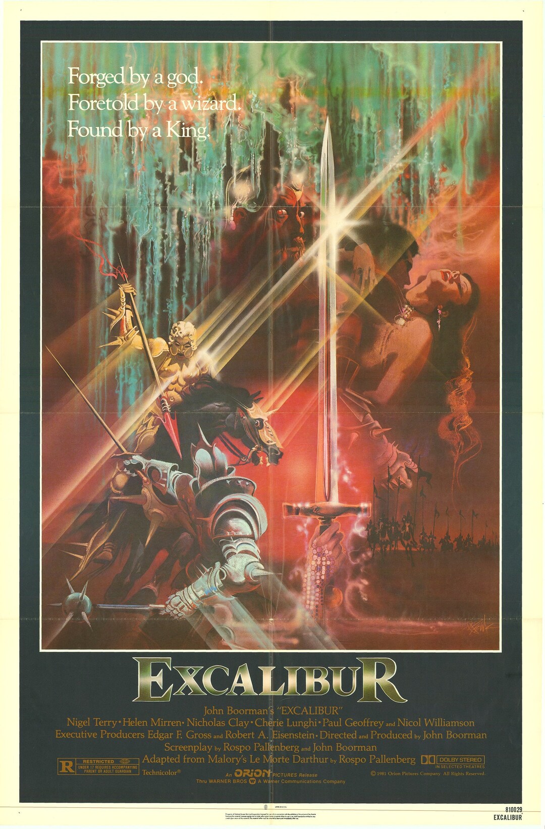 Excalibur 1981 One Sheet Poster Folded - Etsy