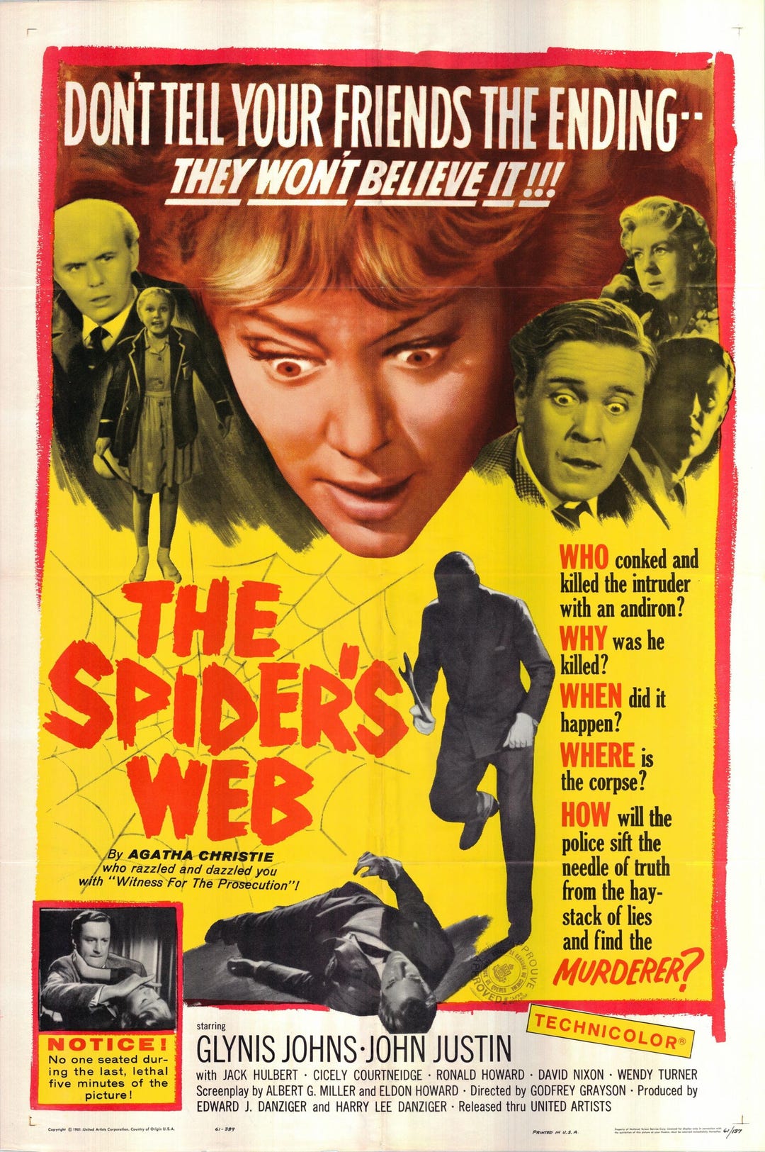 The Spider's Web 1961 One Sheet Poster Folded - Etsy