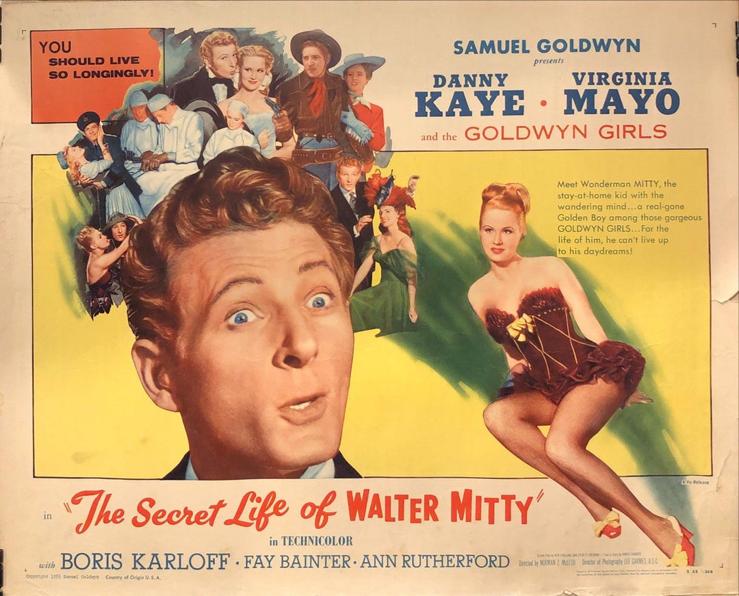 Secret Life Of Walter Mitty 1955r Display Sheet Etsy