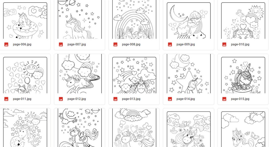 Unicorn Themed Coloring Pages - Etsy