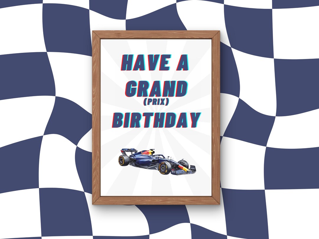F1 Birthday Card - Formula One Red Bull Inspired - Digital Download - Etsy