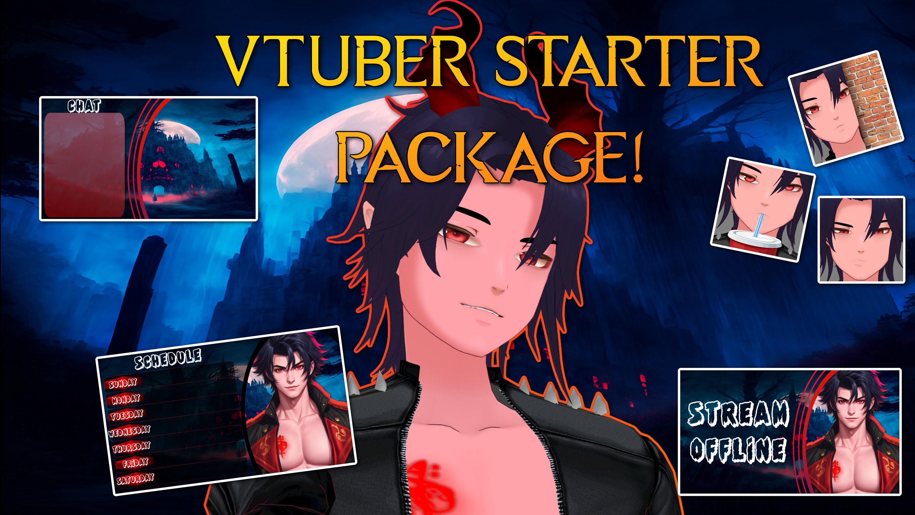 Vtuber Starter Pack Advanced Model animated Overlays - Etsy Canada