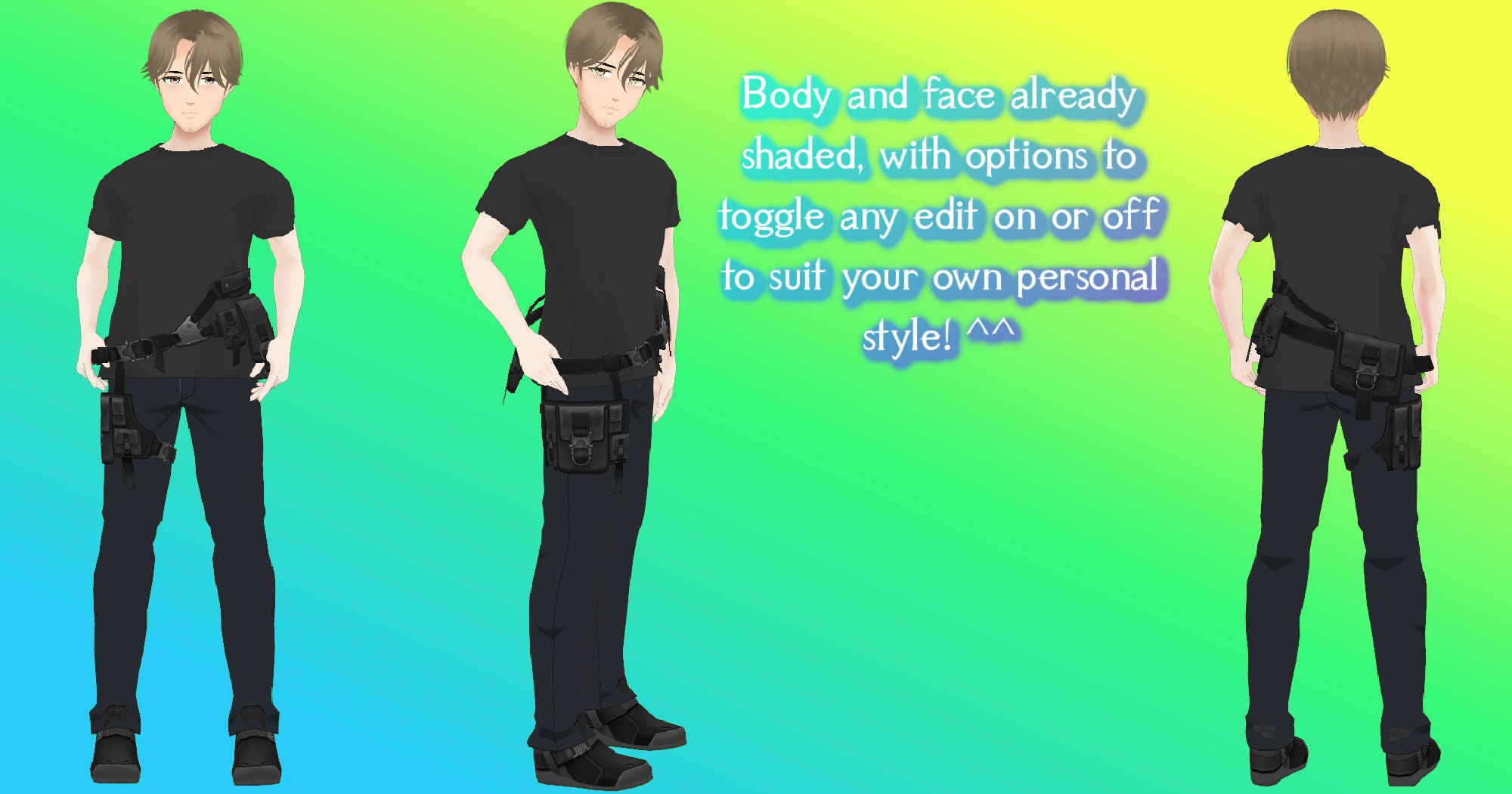 Customizable Vroid Masculine Base! | Shaded, With Several Asset Toggles ...