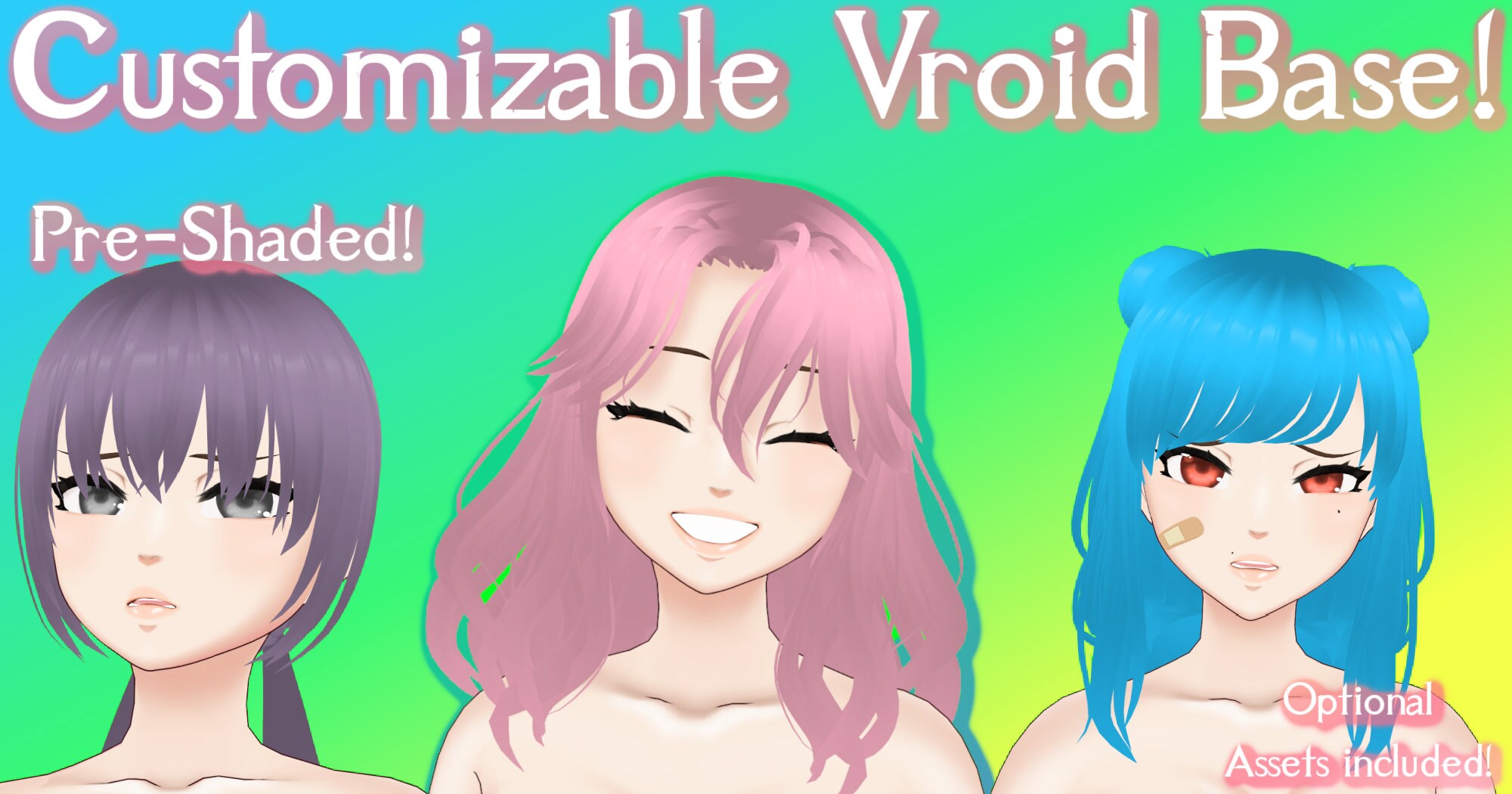 Customizable Vroid Feminine Base Shaded With Several Asset Etsy
