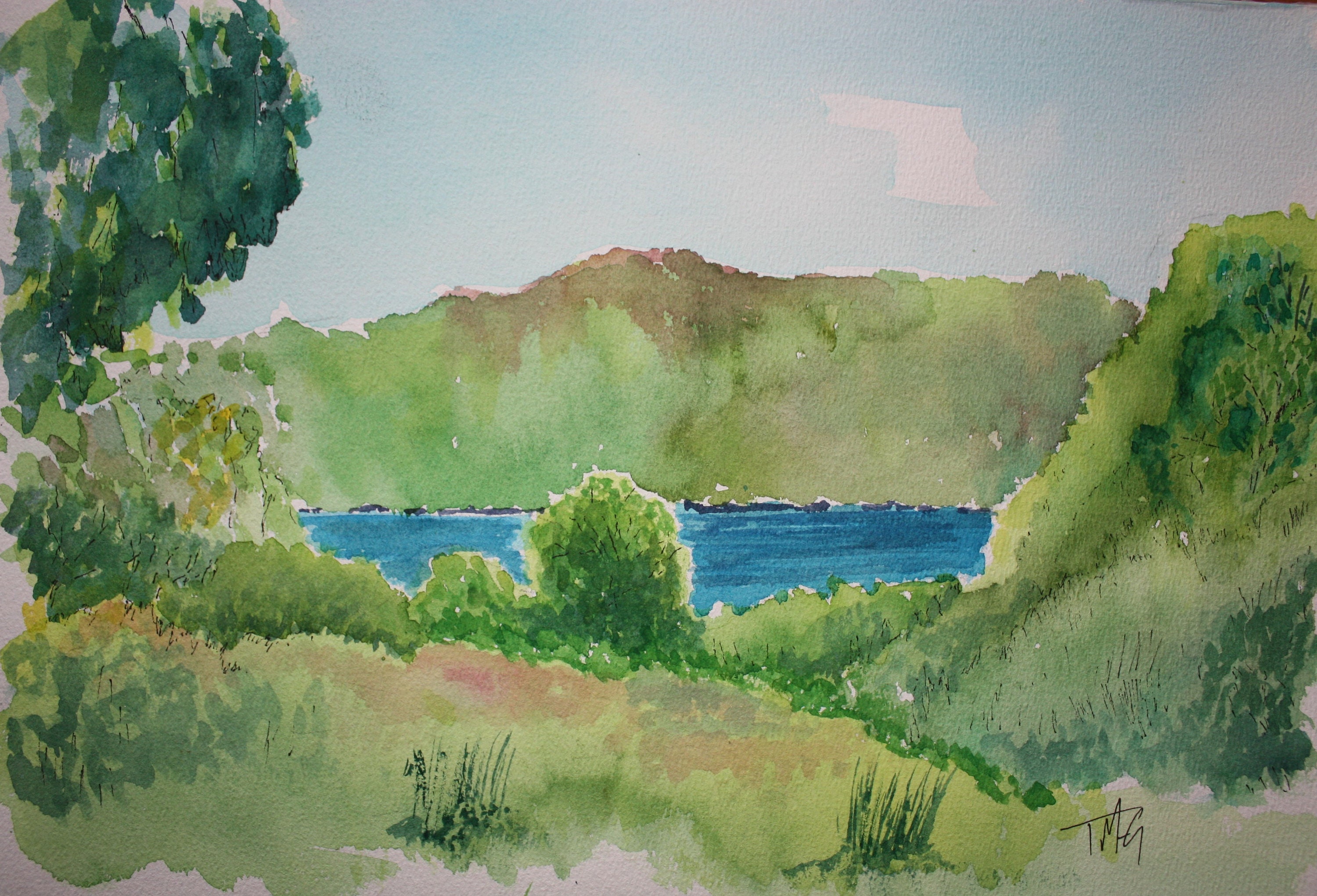 Original Watercolour Painting by Tim Godwin of Coniston Water on a ...