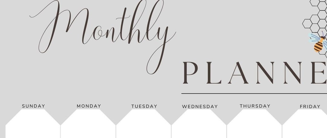Downloadable Printable Monthly/weekly Bee Planner - Etsy
