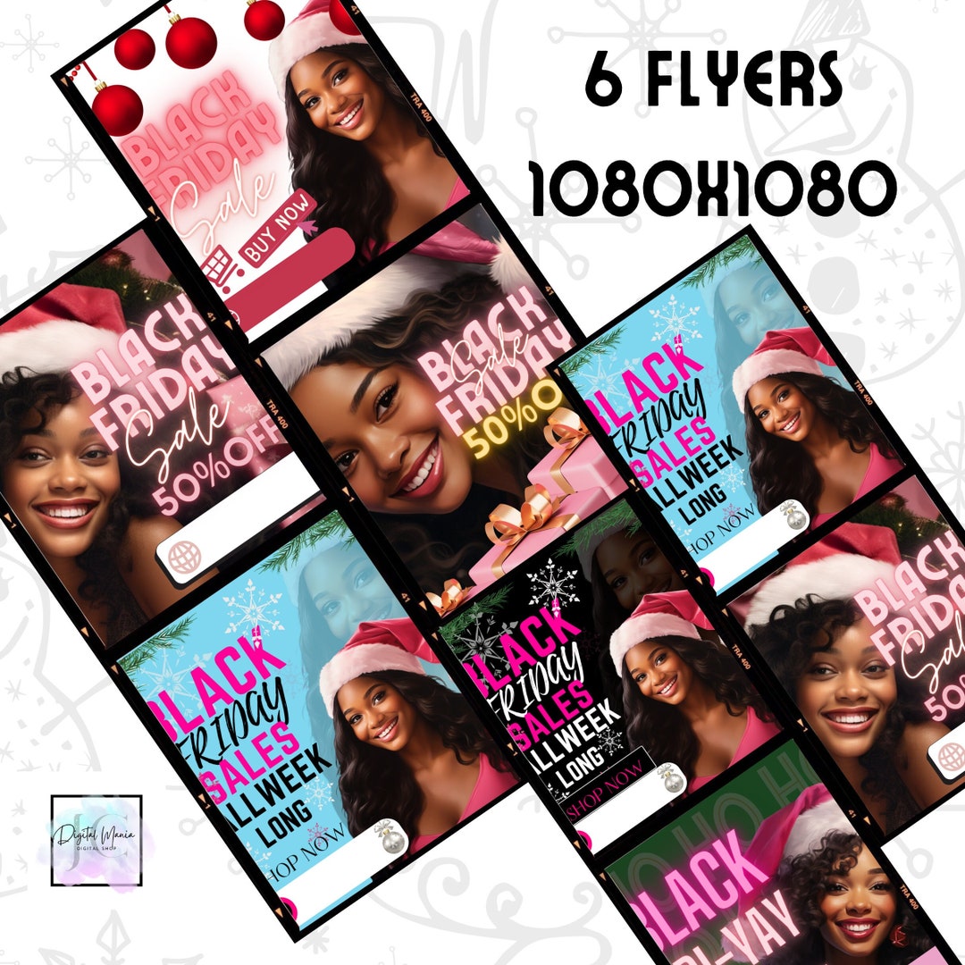 Black Friday Flyers Bundle DIY Template Canva IG E-flyer for - Etsy