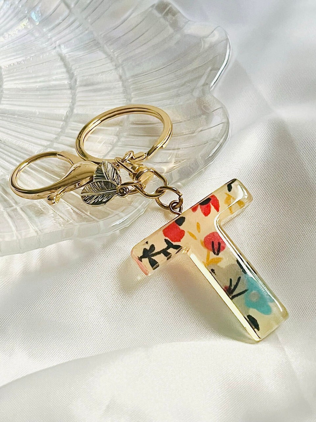 Handmade Letter t Keychain Resin Letter Keychain - Etsy