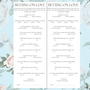 Wedding Prop Bet Sheet - Editable Canva Template - Etsy