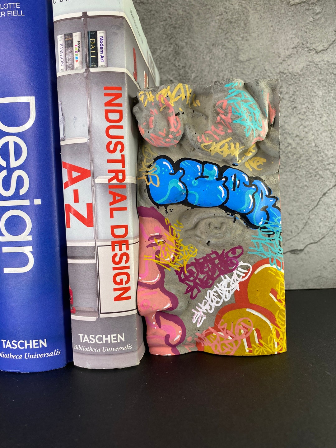 The David Bookend, the David Gift, Concrete Bookend, Art Bookend, David Statue Gift, David Bust ...