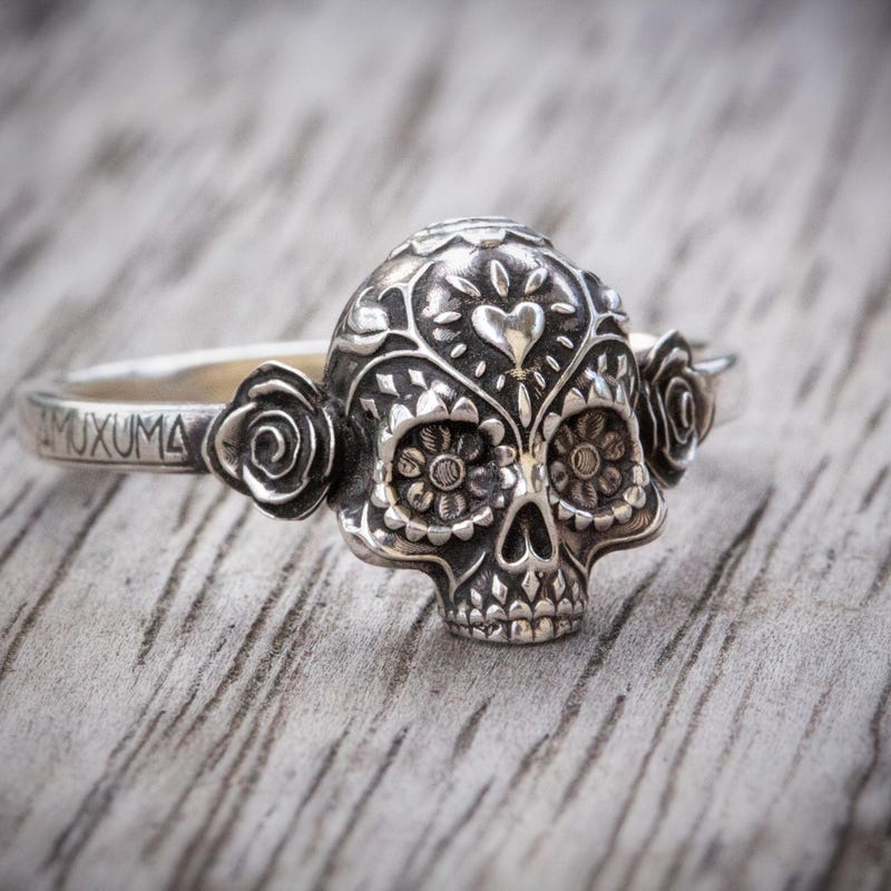 Sterling Skull Ring - Etsy