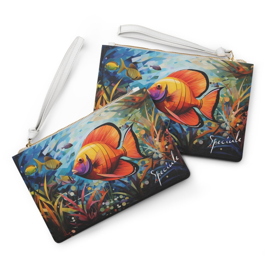The Tropical Fish Collection - Cubist Aquarium Serenade - Clutch Bag - Etsy