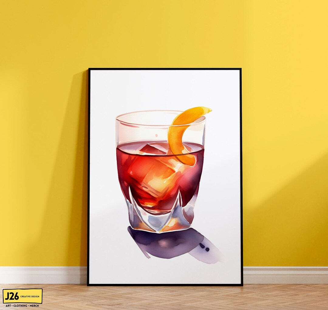 Sazerac Cocktail Digital Print, Printable Wall Art, Bart Cart Art ...