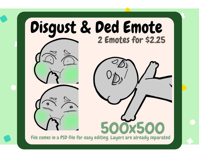 Disgust and Ded DIY Emote Bases - Etsy