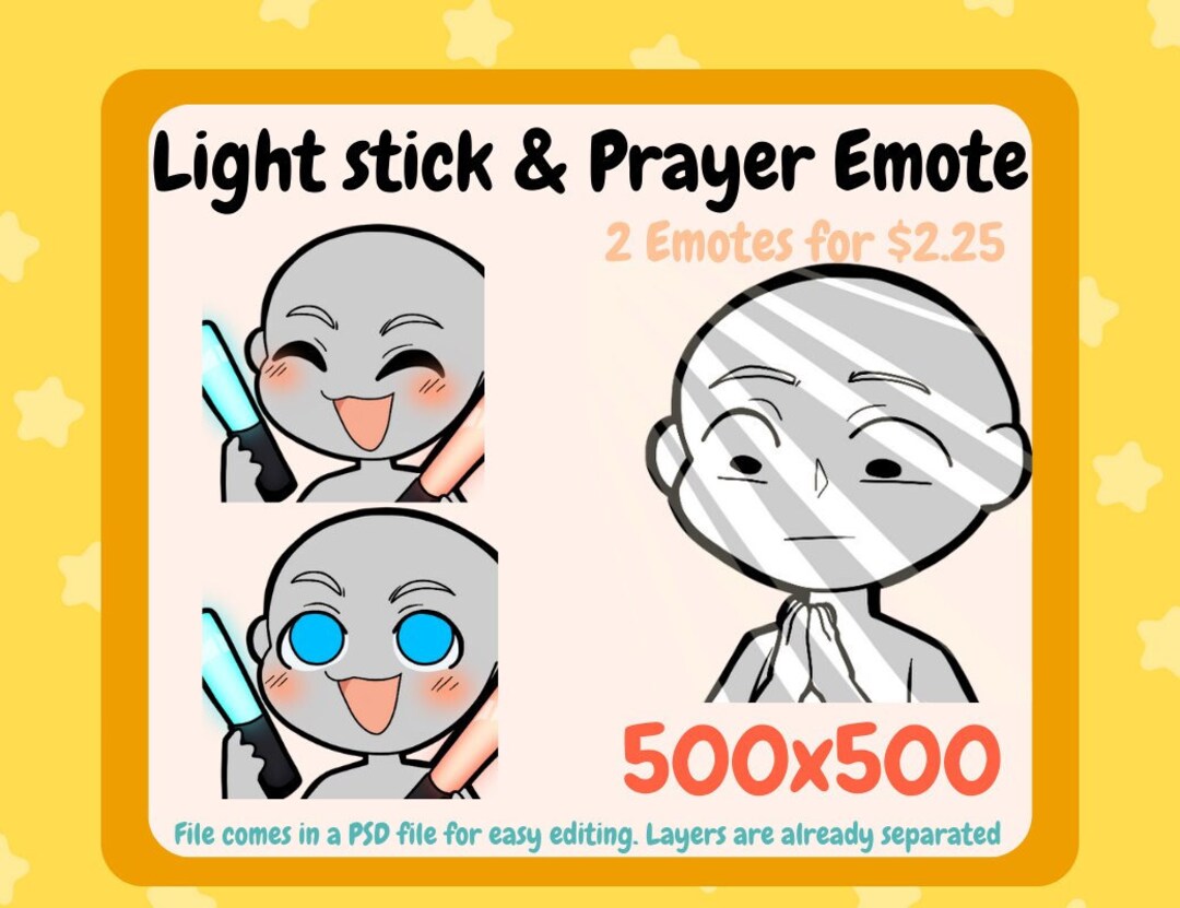 Light Stick & Prayer Emote Base - Etsy