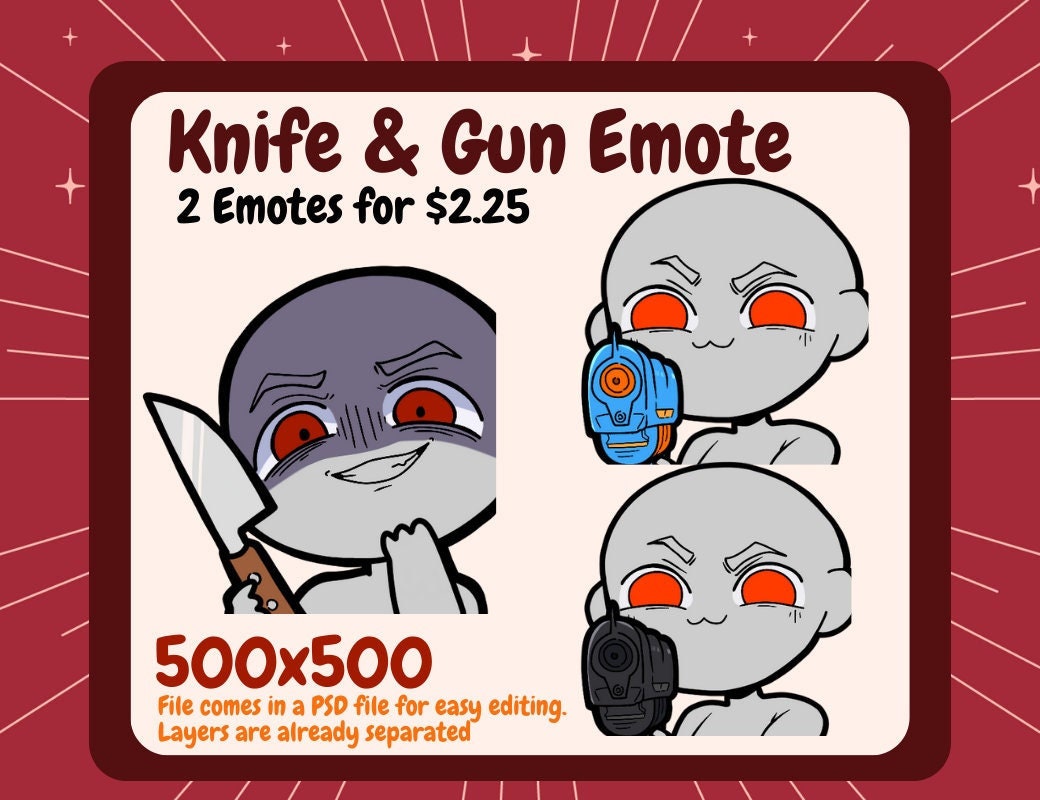 Gun & Knife DIY Emote Bases - Etsy