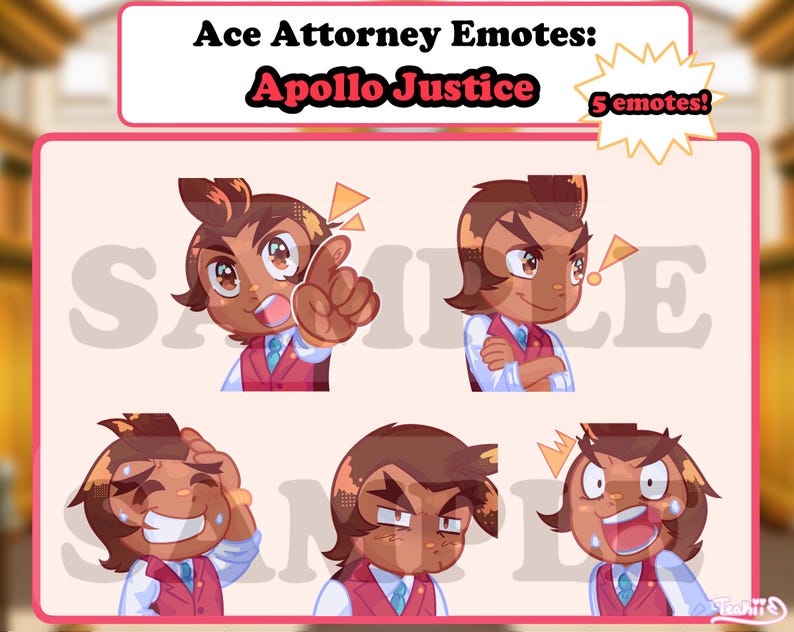 Ace Attorney Emotes: Apollo Justice | for Streams, Twitch, Youtube ...