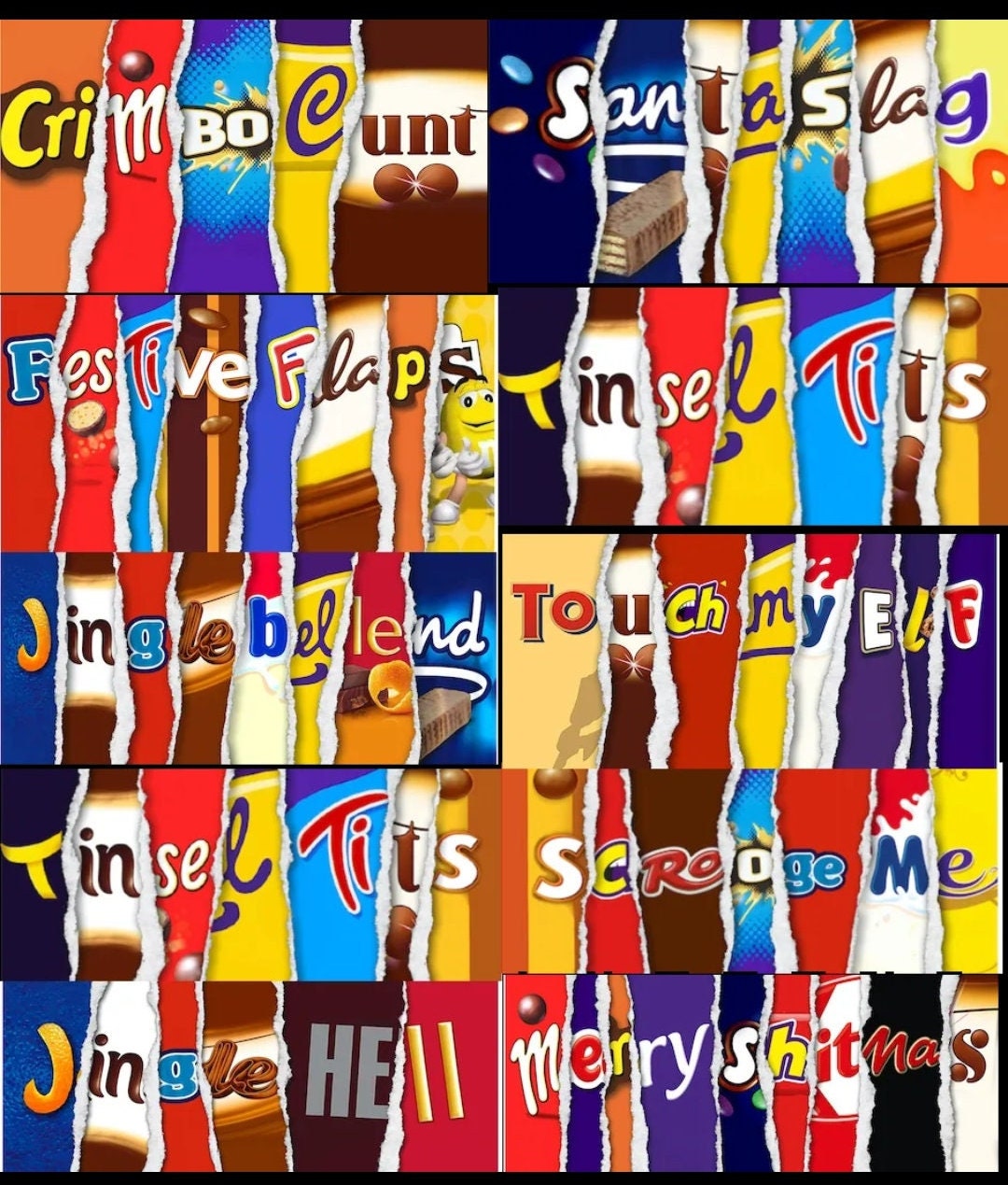 Rude / Offensive Christmas Chocolate Bars - Etsy