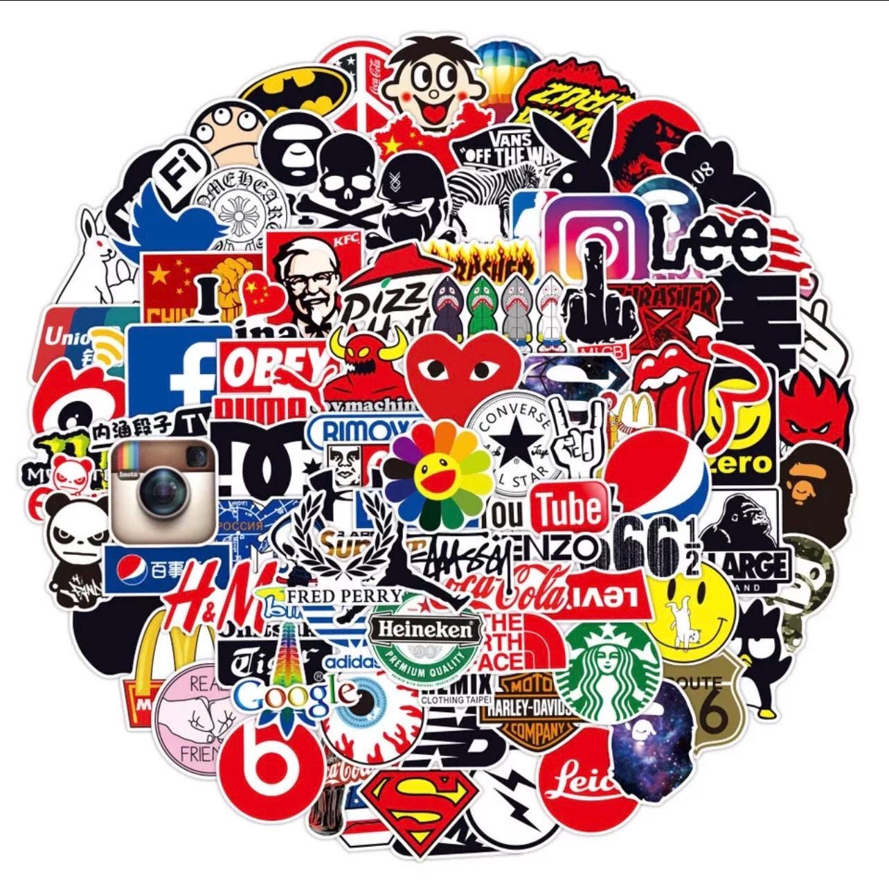 100 PC COOL Stickers Hypebeast | Graffiti | Skateboard Vinyl Laptop ...