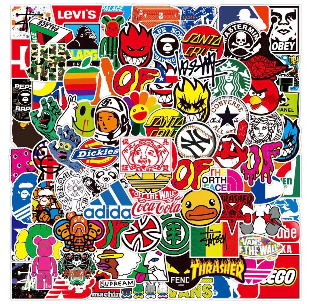 100 PC COOL Stickers Hypebeast | Graffiti | Skateboard Vinyl Laptop ...