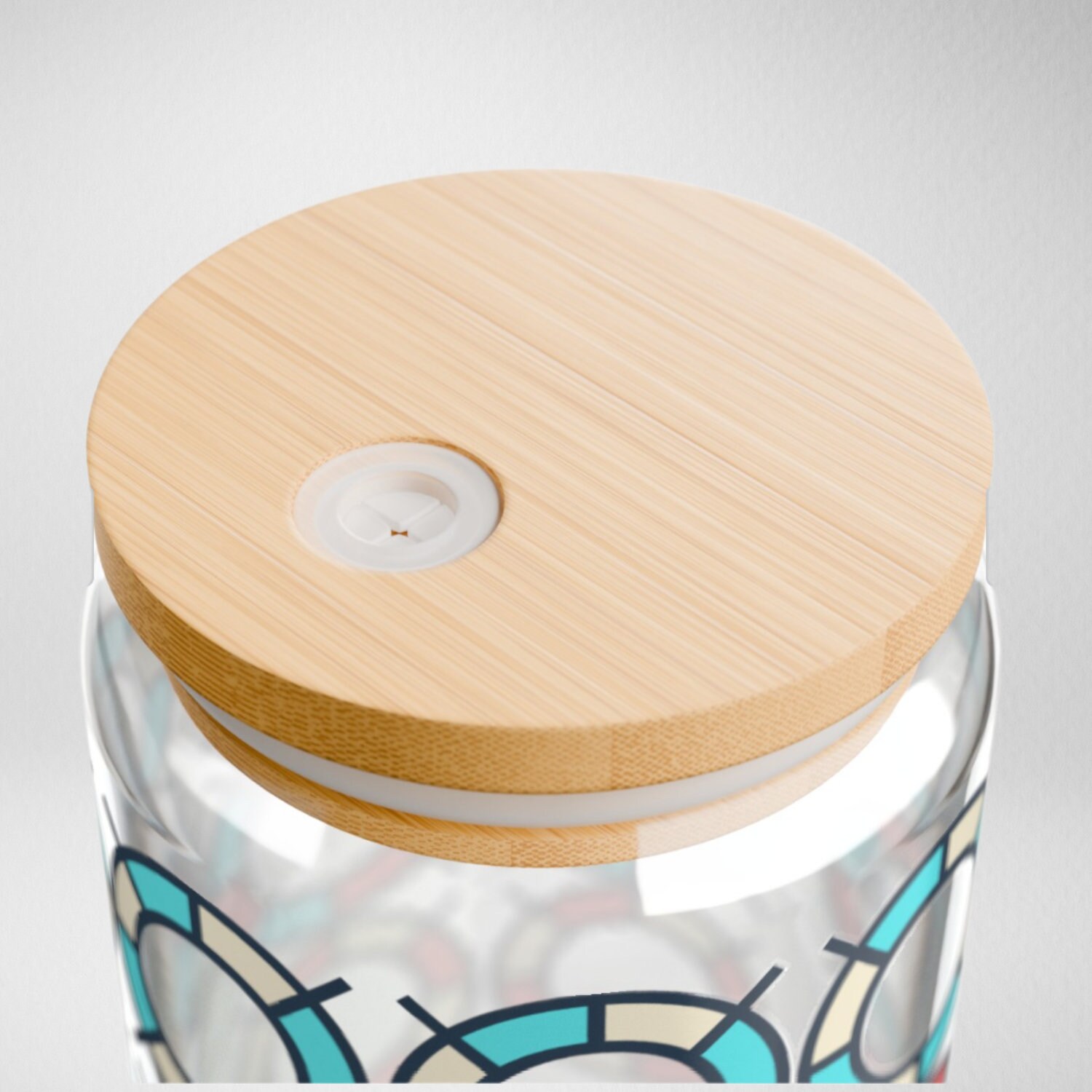 Summer Sipper Glass W/ Bamboo Lid / Straw, Vintage Nautical Drink Ware ...