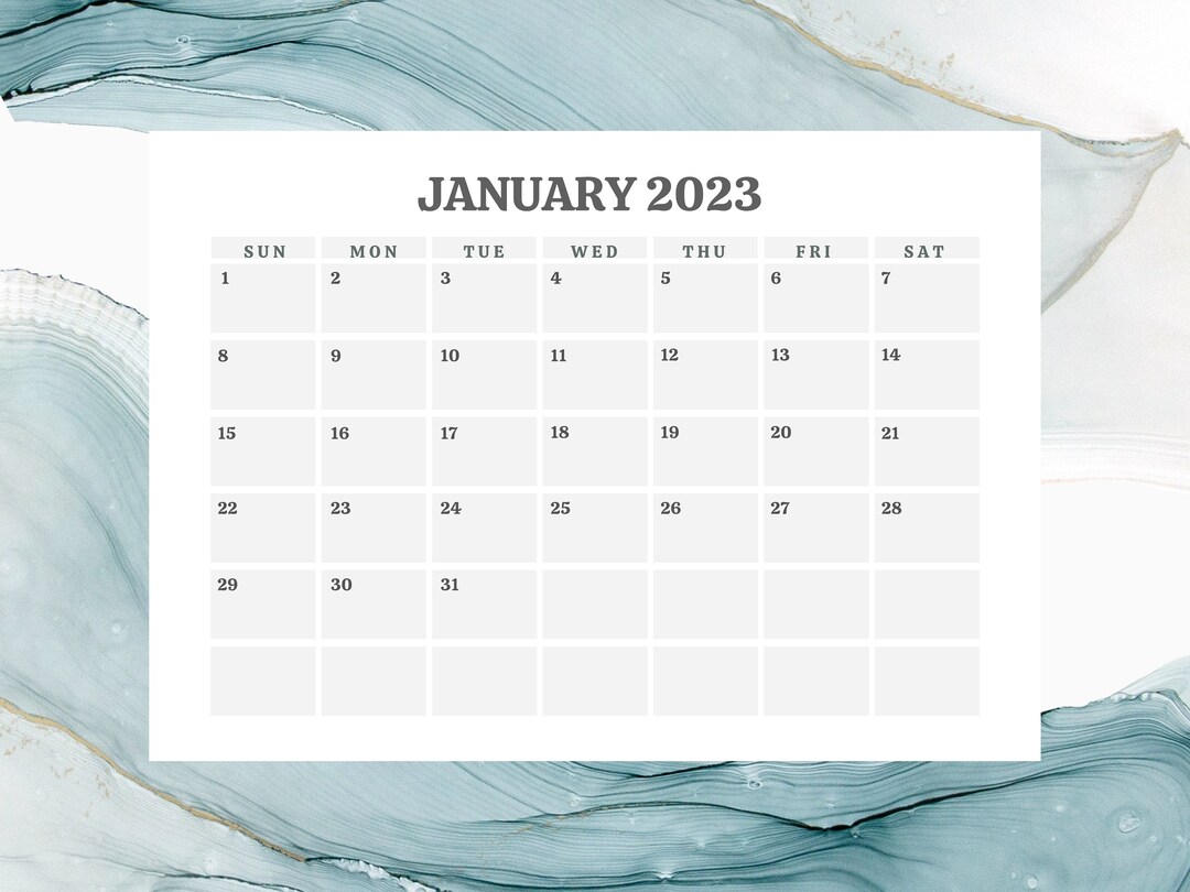 Printable Calendar 2023simple and Neat Formatting With Bold - Etsy