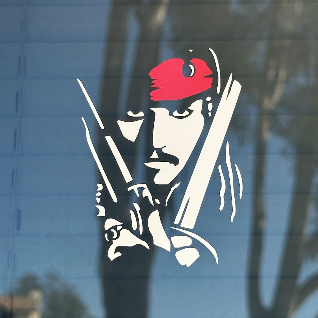 Captain Jack Sparrow Johnny Depp Pirates of the Caribbean Vinyl Decal ...