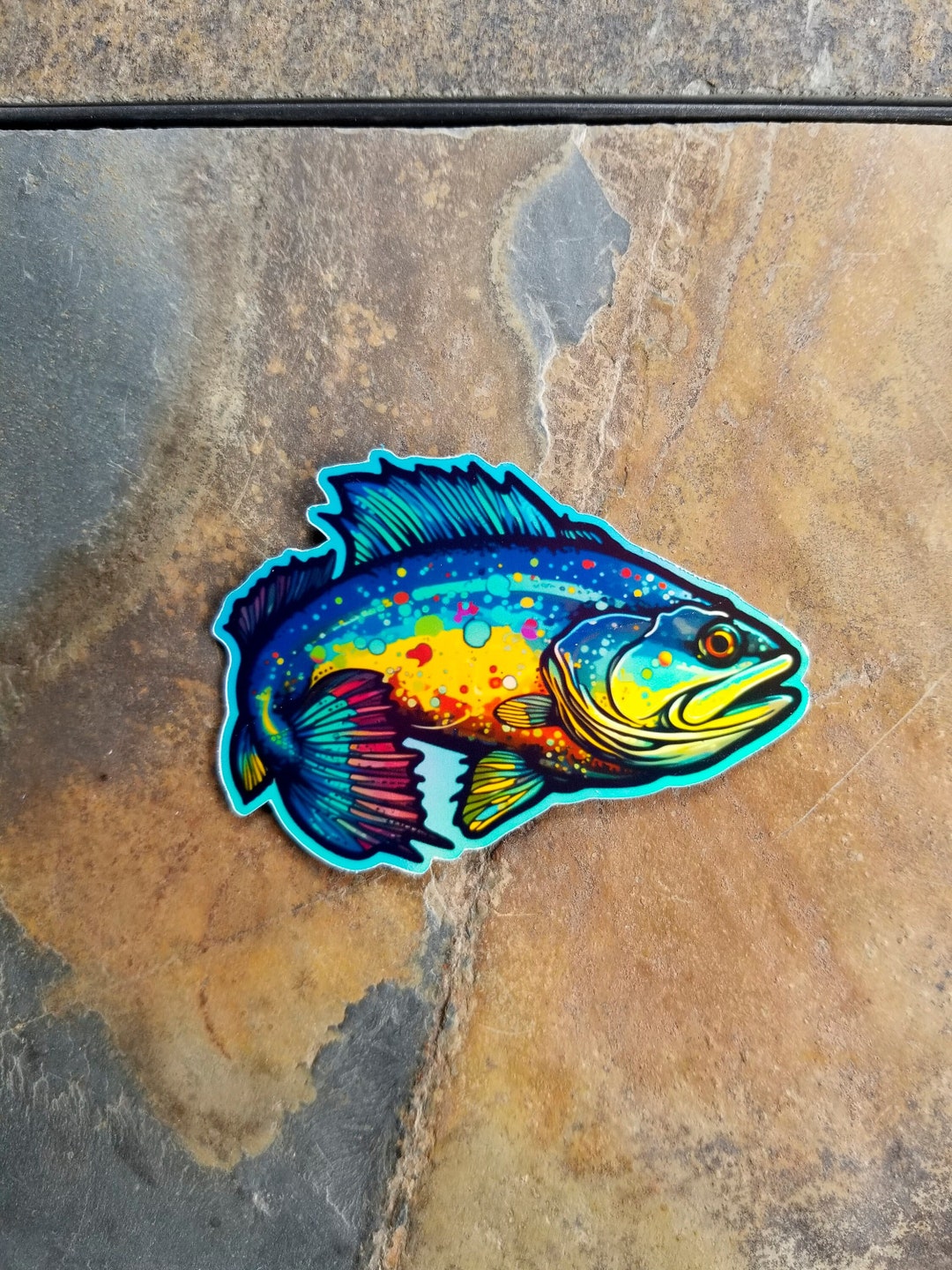 Bass Fish Stickers, Hologram Sticker, Laptop Decals, Suncatcher, Trippy ...