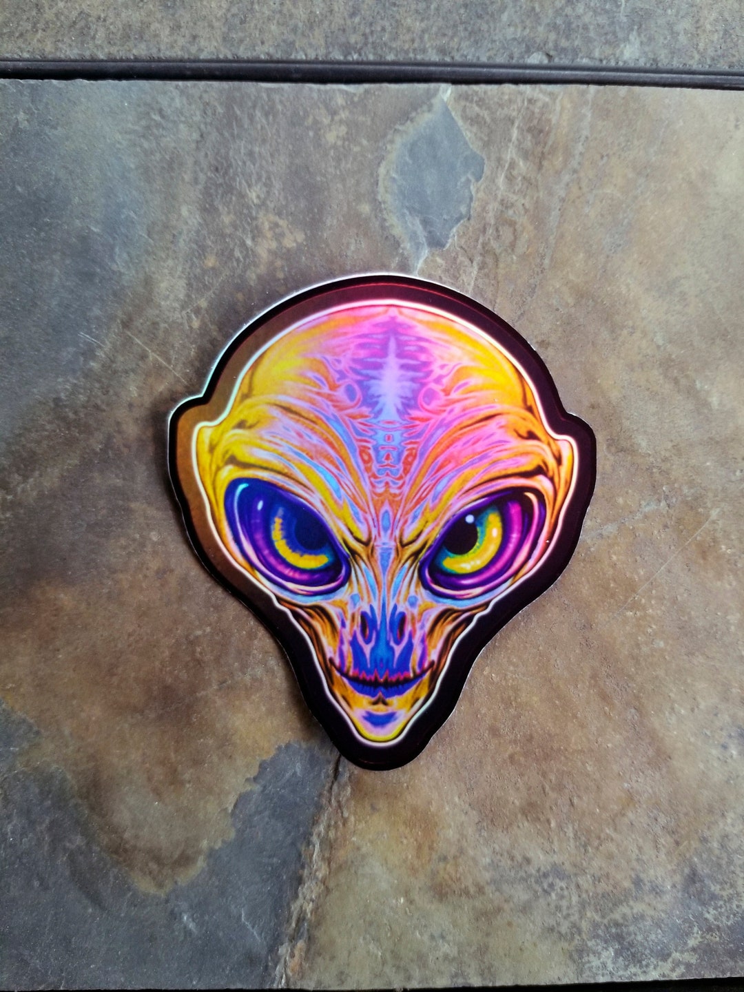 Alien Sticker, Hologram Stickers, Laptop Decals, Suncatcher Sticker ...