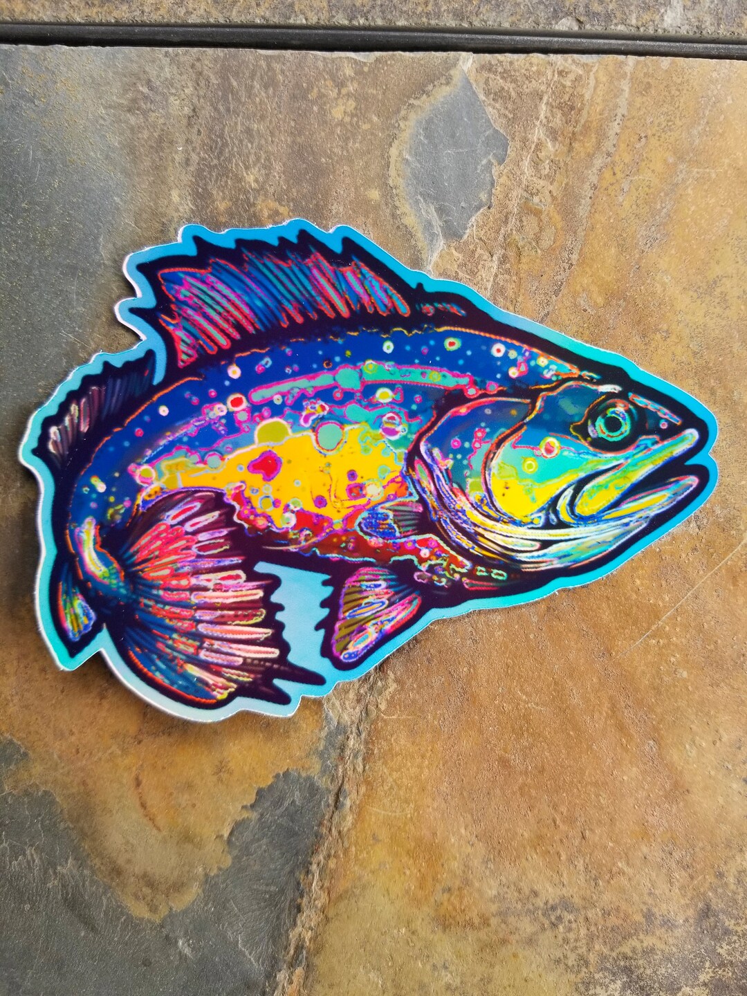Bass Fish Stickers, Hologram Sticker, Laptop Decals, Suncatcher, Trippy ...