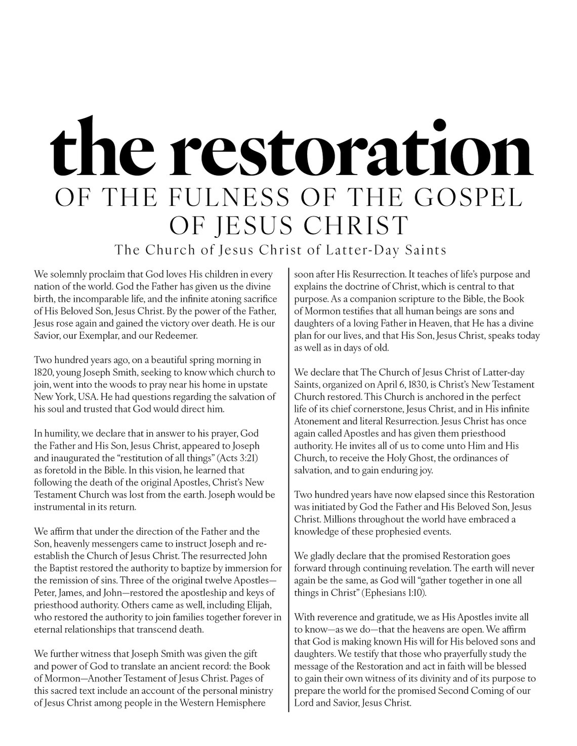 The Restoration Proclamation Download, the Restoration Proclamation ...