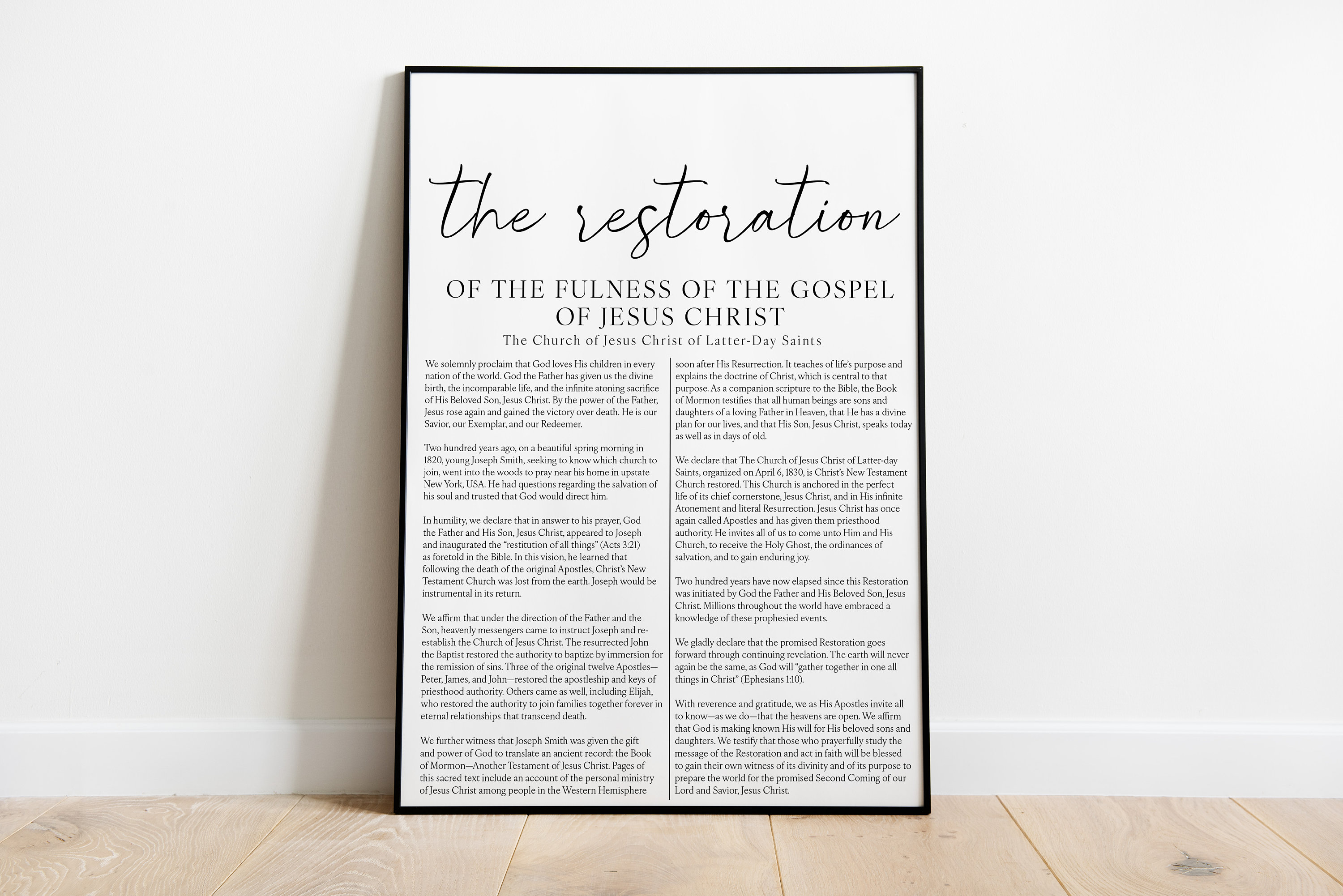 The Restoration Proclamation, LDS Digital Downloads, the Restoration ...