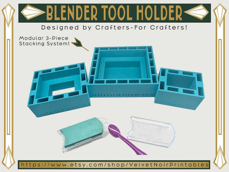 Premium Modular 40-slot Blender Brush Holder & Tiered Inking Tool ...