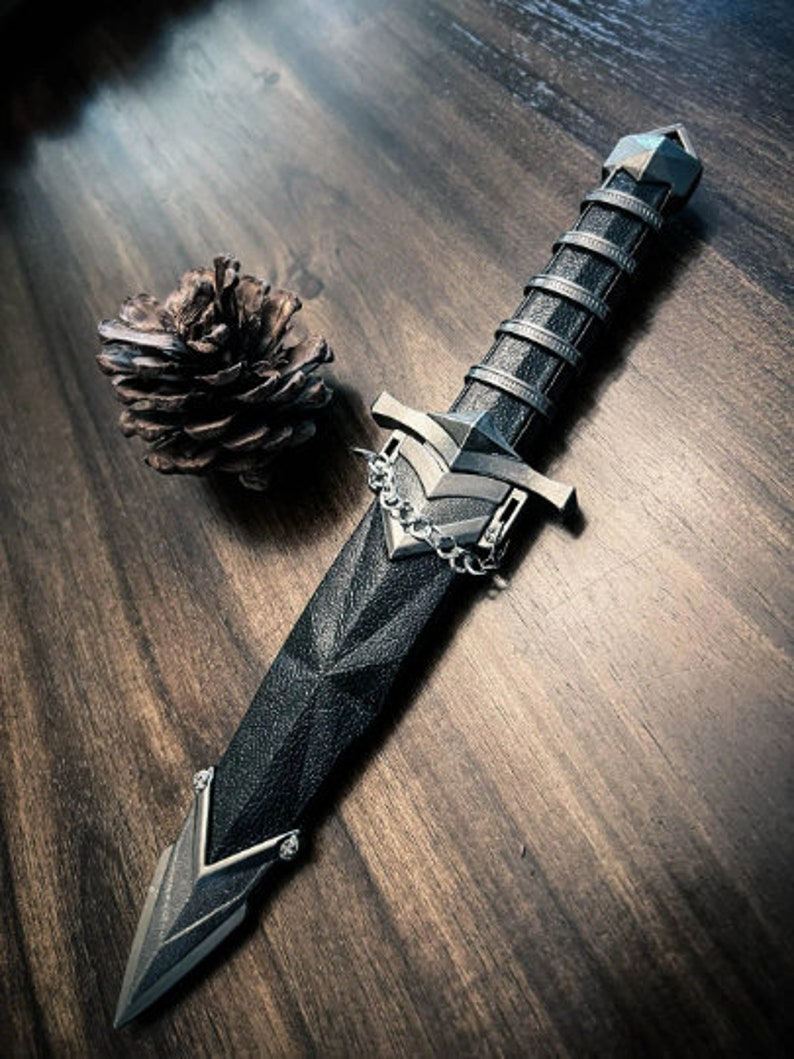 11 Double Edged Dark Assassin Dagger With Sheath Stainless Steel Etsy