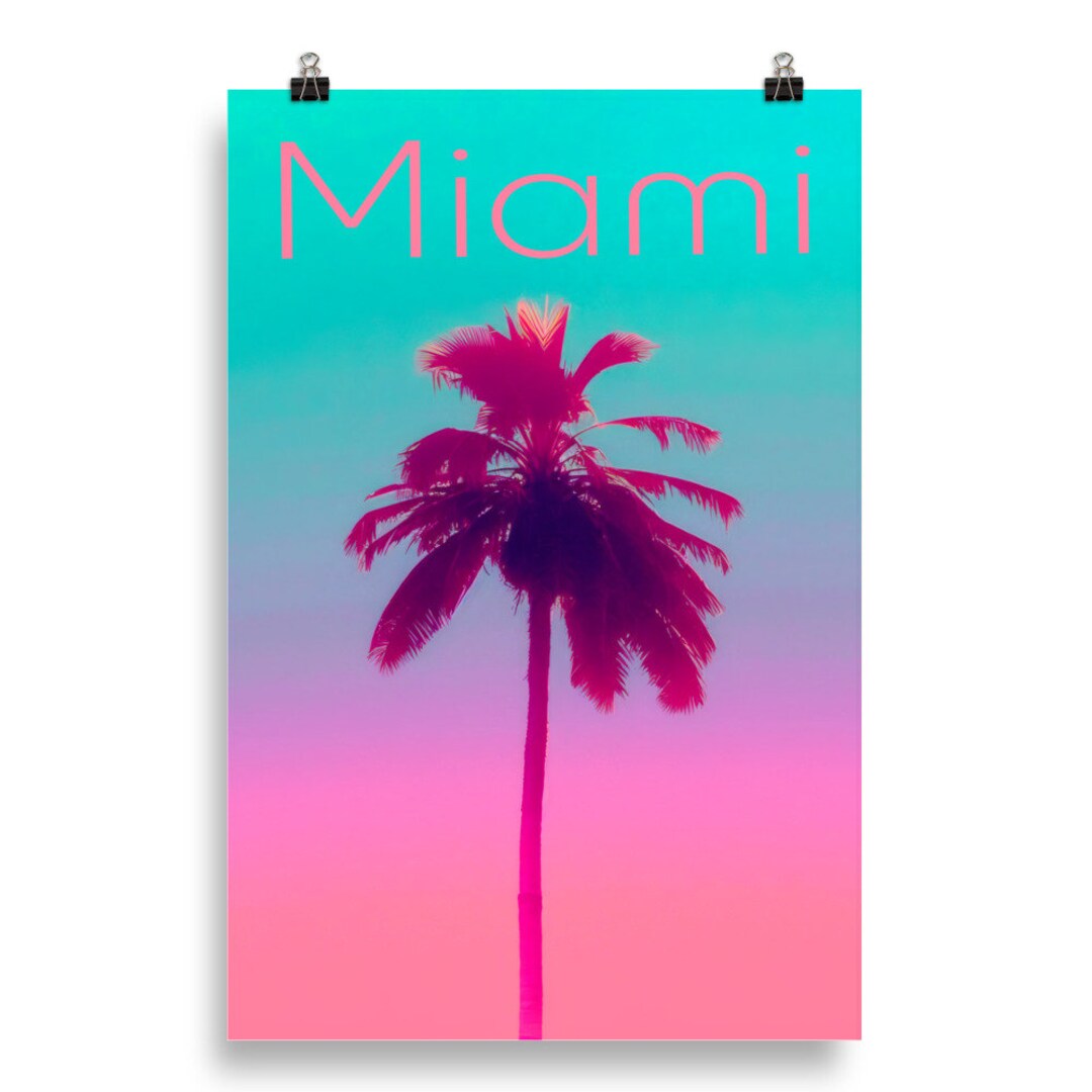 Miami Beach Pop Art Decor - Urban Giclee Poster Print - Etsy