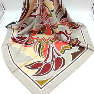 Italian Floral Design Silk Twill Square Scarf 35x35 – Made in Italy ...