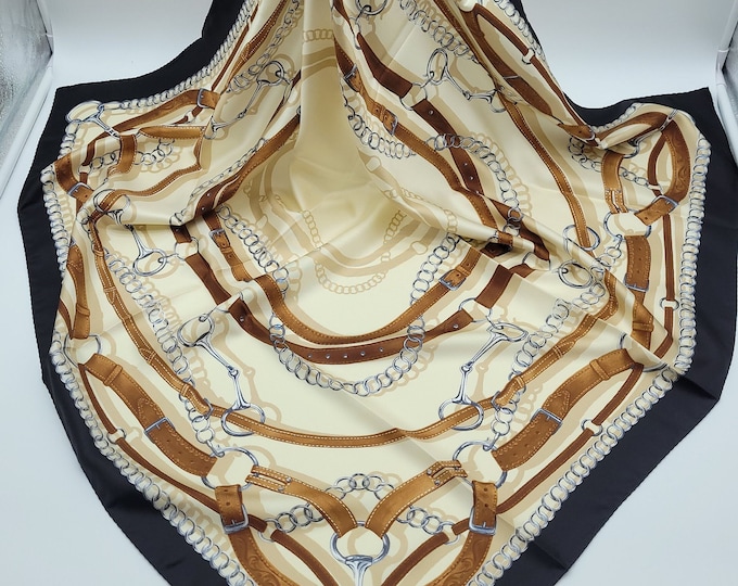 Italian Designer Silk Twill Square Scarf 35x35 – Made in Italy - Beige ...