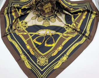 Italian Designer Silk Twill Square Scarf 35x35 – Made in Italy - Beige ...