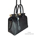 Italian Lock & Key Shiny Croc Embossed Genuine Leather Handbag Satchel ...