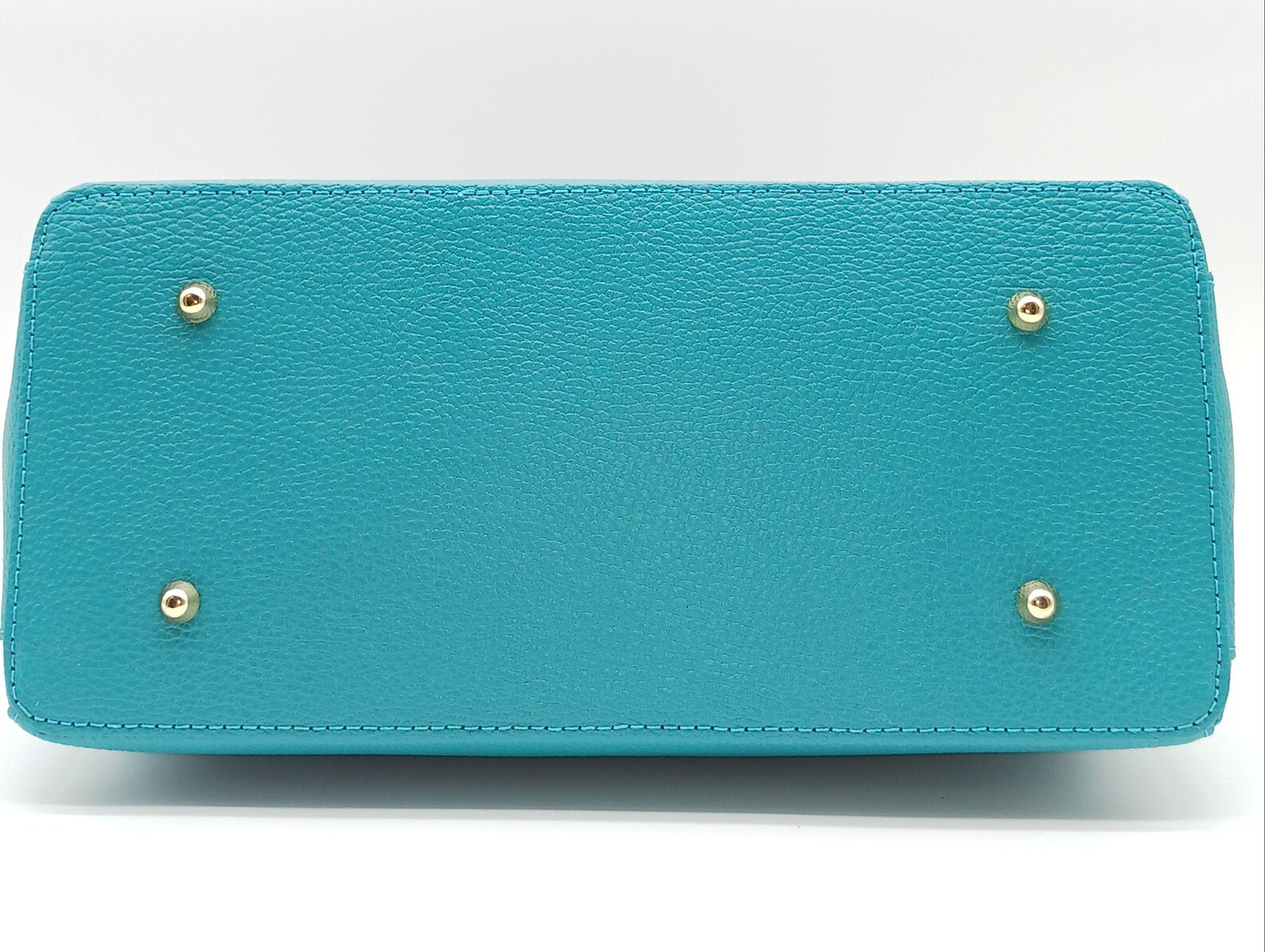 Turquoise Italian Lock & Key Genuine Pebble Leather Handbag Satchel ...