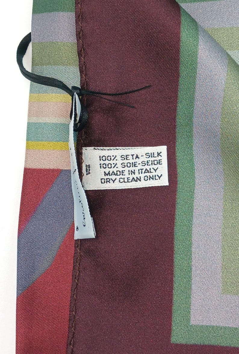 Italian Designer Floral Silk Twill Square Scarf 35x35 – Made in Italy ...