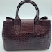 Italian Genuine Leather Croc Embossed Satchel Handbag Bordeaux – Made ...
