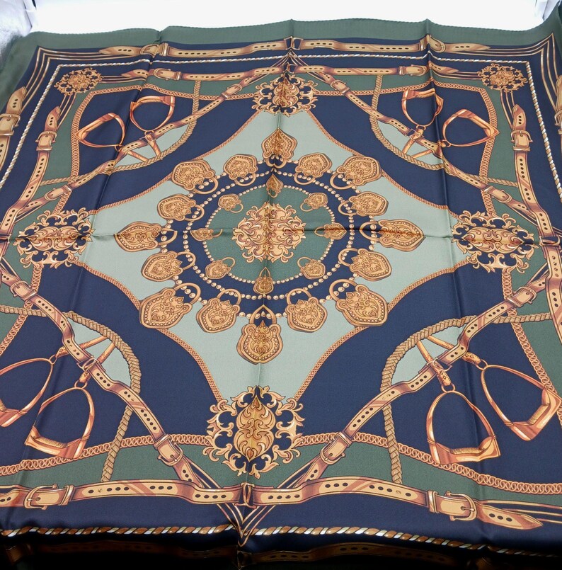 Italian Designer Silk Twill Square Scarf 35x35 – Made in Italy - Olive ...