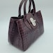 Italian Genuine Leather Croc Embossed Satchel Handbag Bordeaux – Made ...