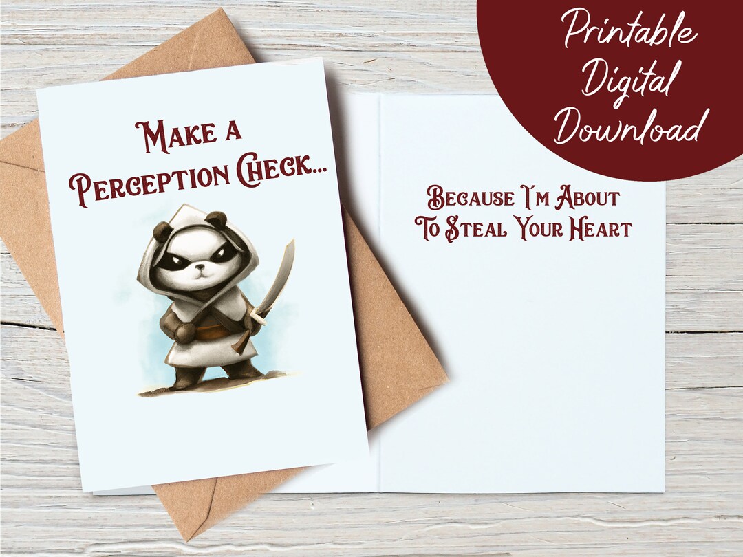 Make a Perception Check Card | RPG Dnd Card, Print at Home Digital ...